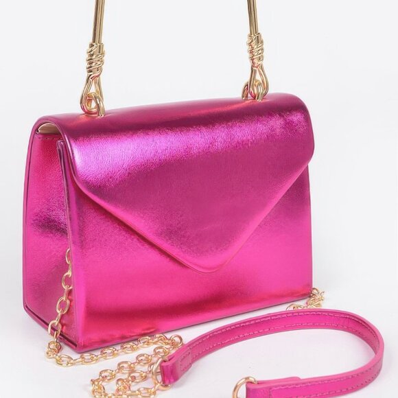 Fashion World | Bags | Metallic Metal Handle Crossbody Bag | Poshmark